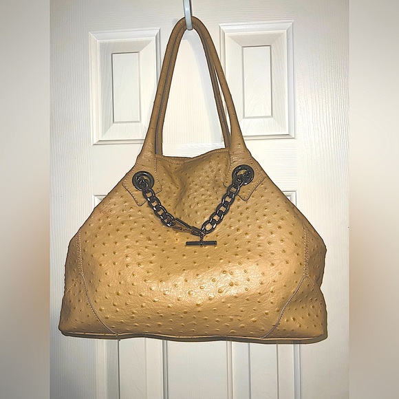 stefano bravo | Bags | Stefano Bravo Ostrich Leather Shoulder Tote Bag ...